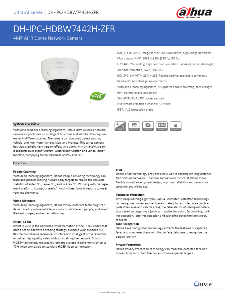 1.4DH Ipc HDBW7442H ZFR - 0428 | PDF | Video | Camera Lens