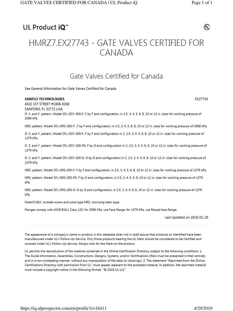 Ulc Gate Valve | PDF | Data | Information Technology Management