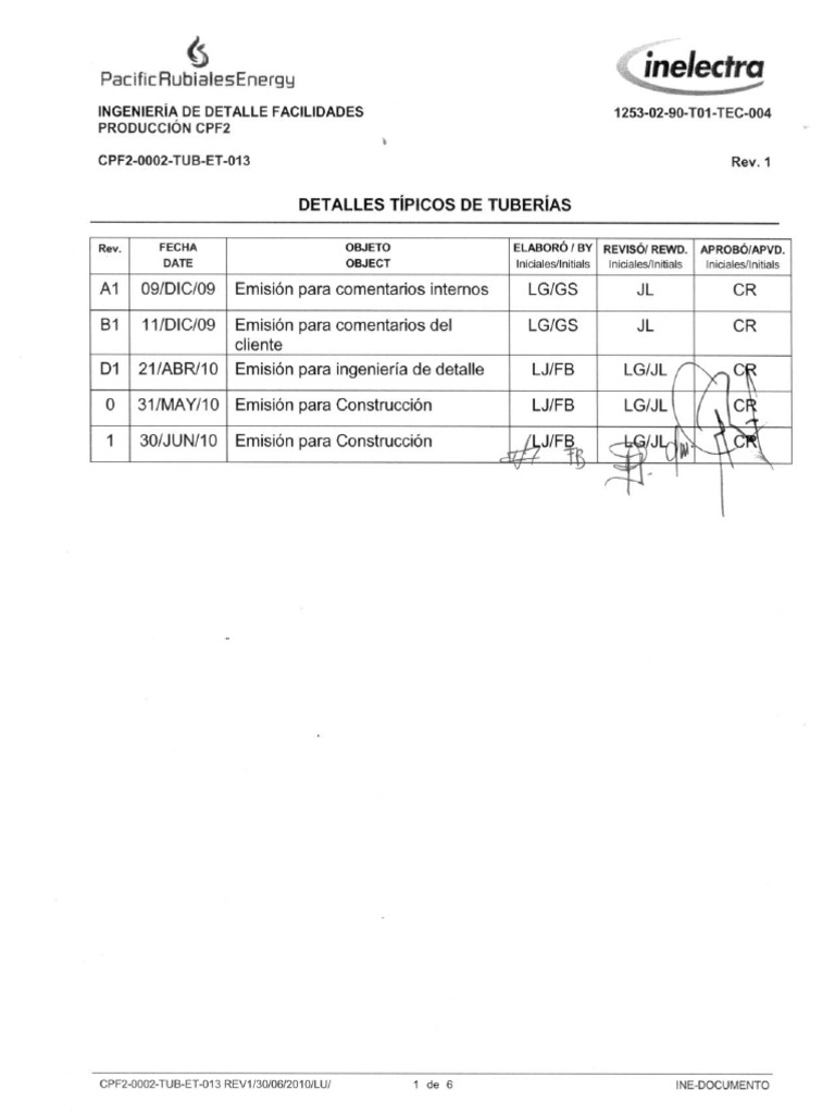 Detalles Típicos de Tuberías CPF2 | PDF | Presión | Gases