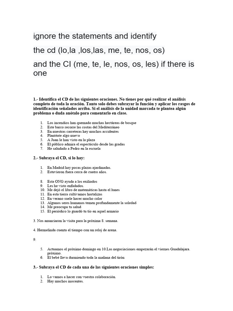 CD y CI Ejercicios | PDF