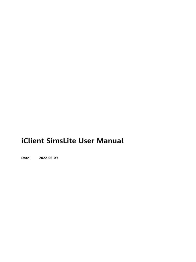Iclient SimsLite User Manual | PDF | Ip Address | Computer Network