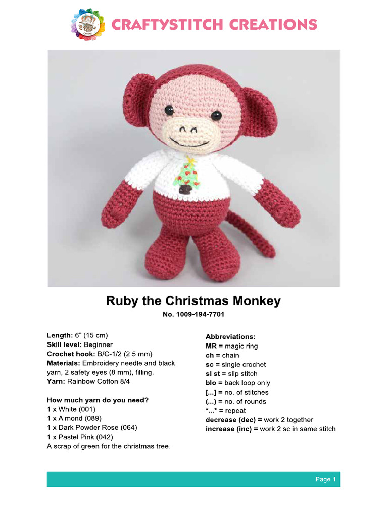 Ruby The Christmas Monkey | PDF