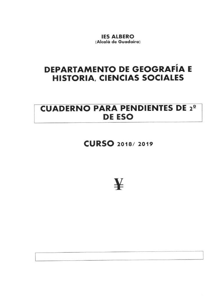 2o Eso Historia Cuadernillo Pendientes | PDF 2o Eso Historia Cuadernillo Pendientes | PDF