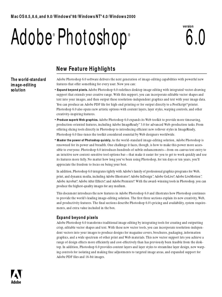 New Feature Highlights | PDF | Adobe Photoshop | Image Editing