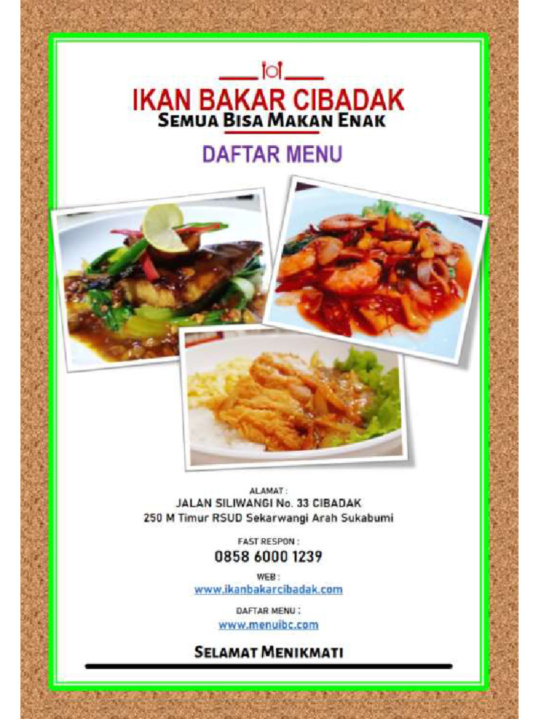 @NEW-MENU-ikan Bakar Cibadak | PDF