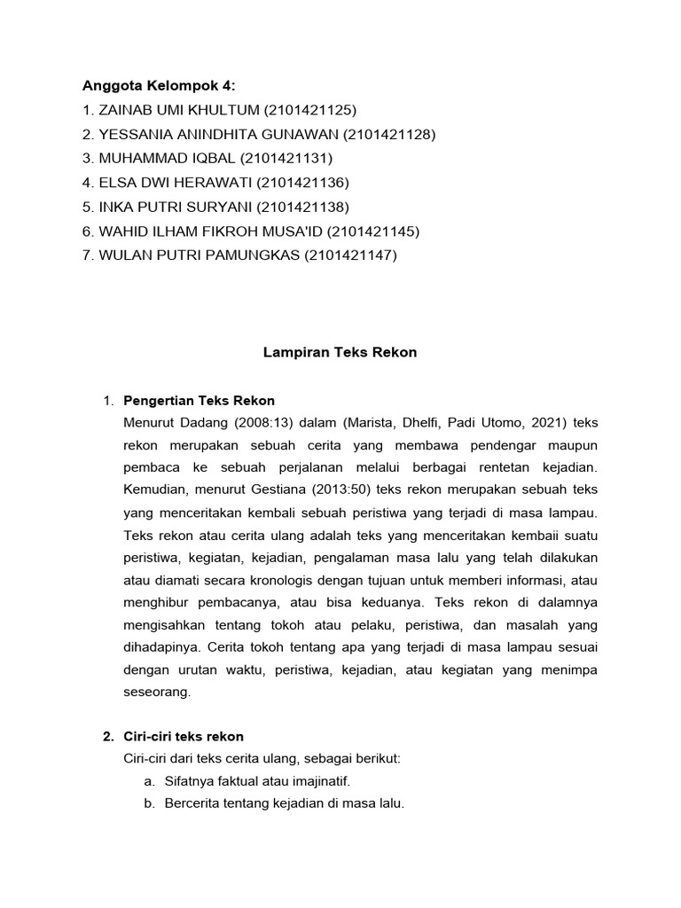 Lampiran Teks Rekon | PDF