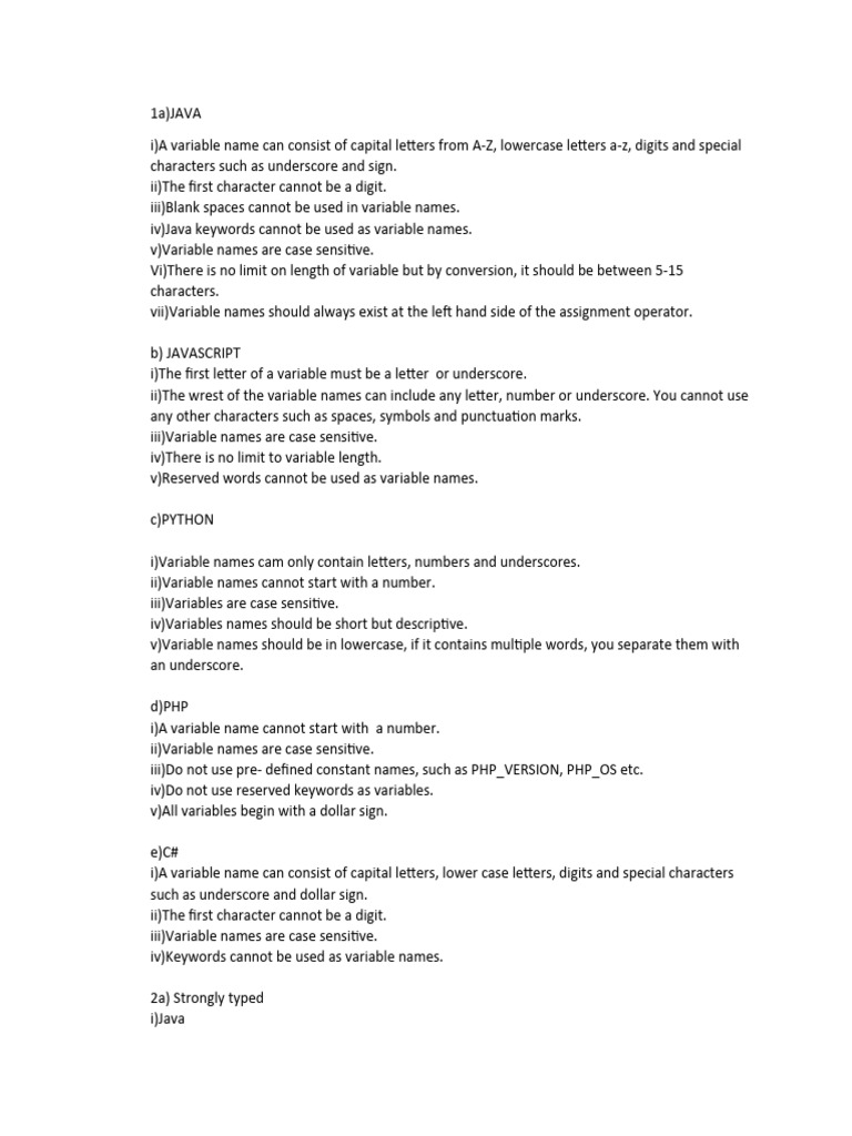 201 Assignment 0 | PDF | Variable (Computer Science) | Reserved Word 201 Assignment 0 | PDF | Variable (Computer Science) | Reserved Word