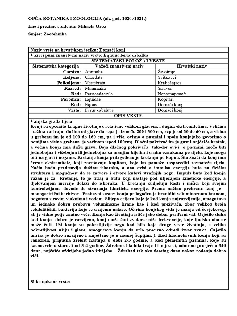 Zadaća 1 Obrazac Za Studente | PDF