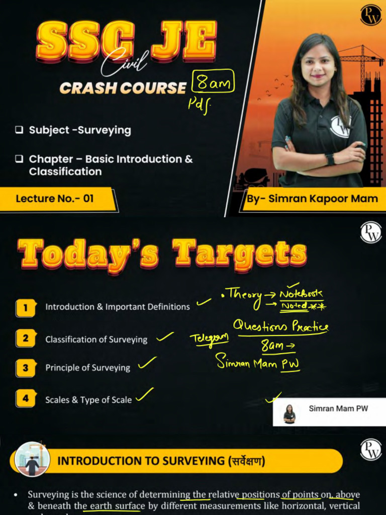 Surveying Crash Course - Simran Mam | PDF | Horizon | Physical Quantities