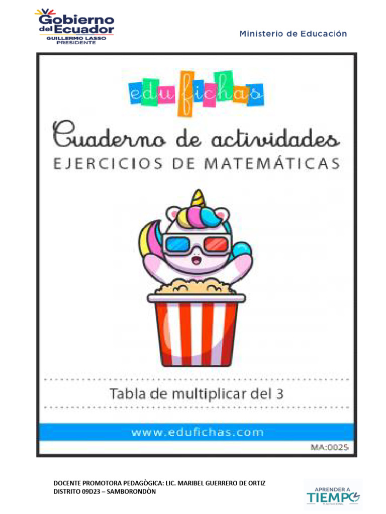 CUADERNILLO Tabla de Multiplicar Del 3 | PDF
