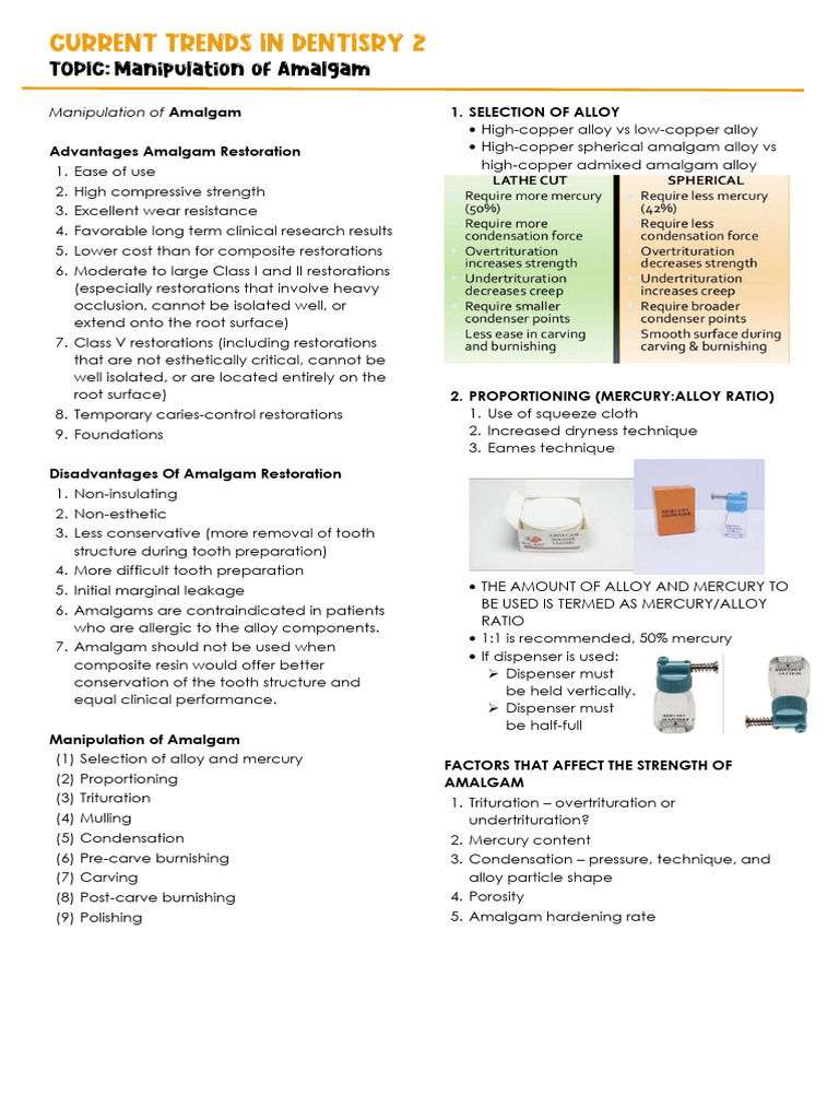 Manipulation of Amalgam | Download Free PDF | Materials | Chemical Substances