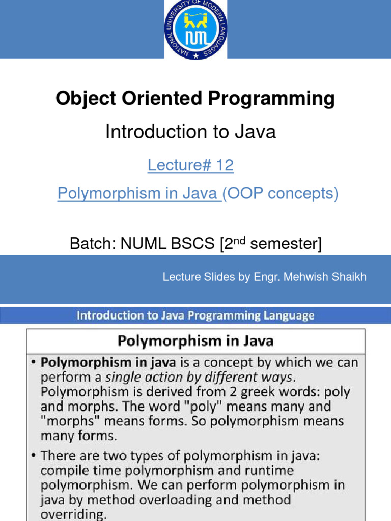 Lecture Polymorphism Pdf Method Computer Programming Inheritance Object Oriented 2582