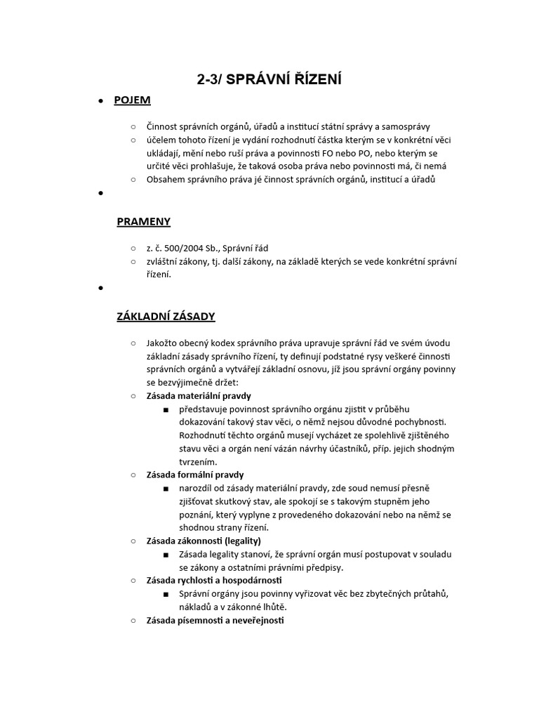 Spravni Rizeni | PDF