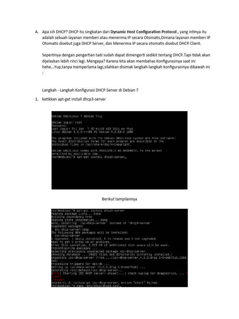 Konfigurasi DHCP & FTP Debian 7 | PDF