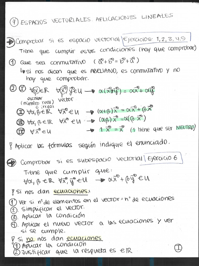 Apuntes De Espacios Vectoriales Pdf