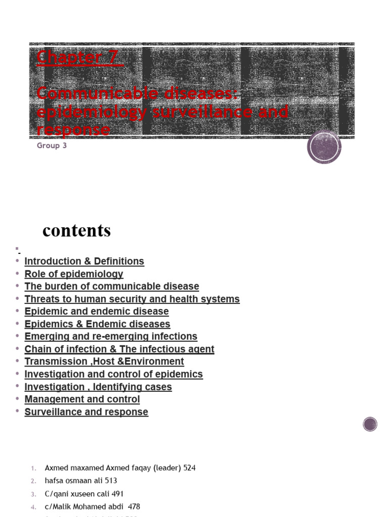 Chapter 7 Assignment Group 3 | PDF | Infection | Epidemics