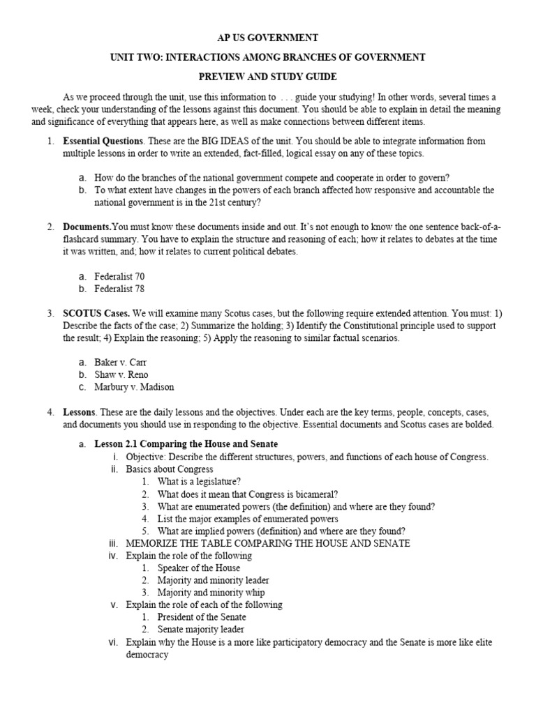 AP Gov: Branch Interactions Guide | PDF | Supreme Court Of The United ...