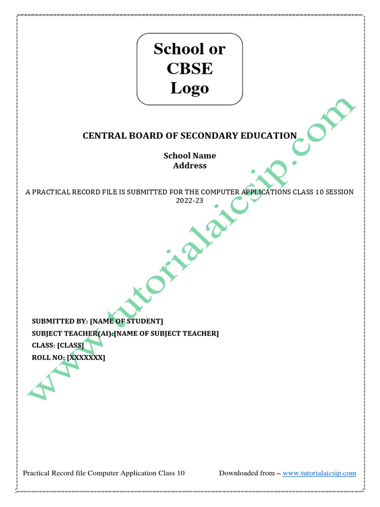 Class 10 Computer Practical Record | PDF | Html Element | World Wide Web
