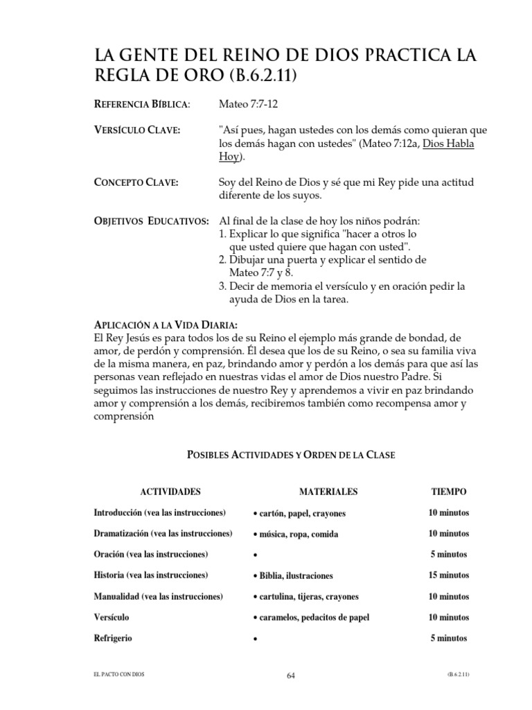 La Gente Del Reino de Dios Practica La Regla de Oro | PDF | Oración | Amor