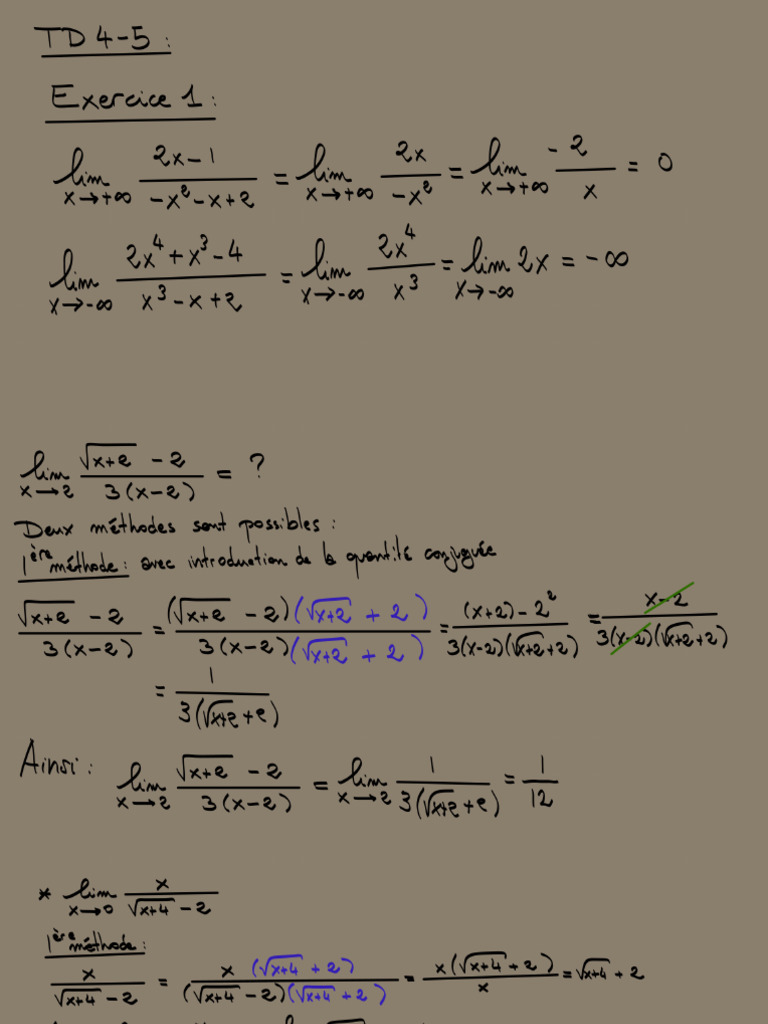 TD4-5 Calcul Diff 2021 - 2022 | PDF