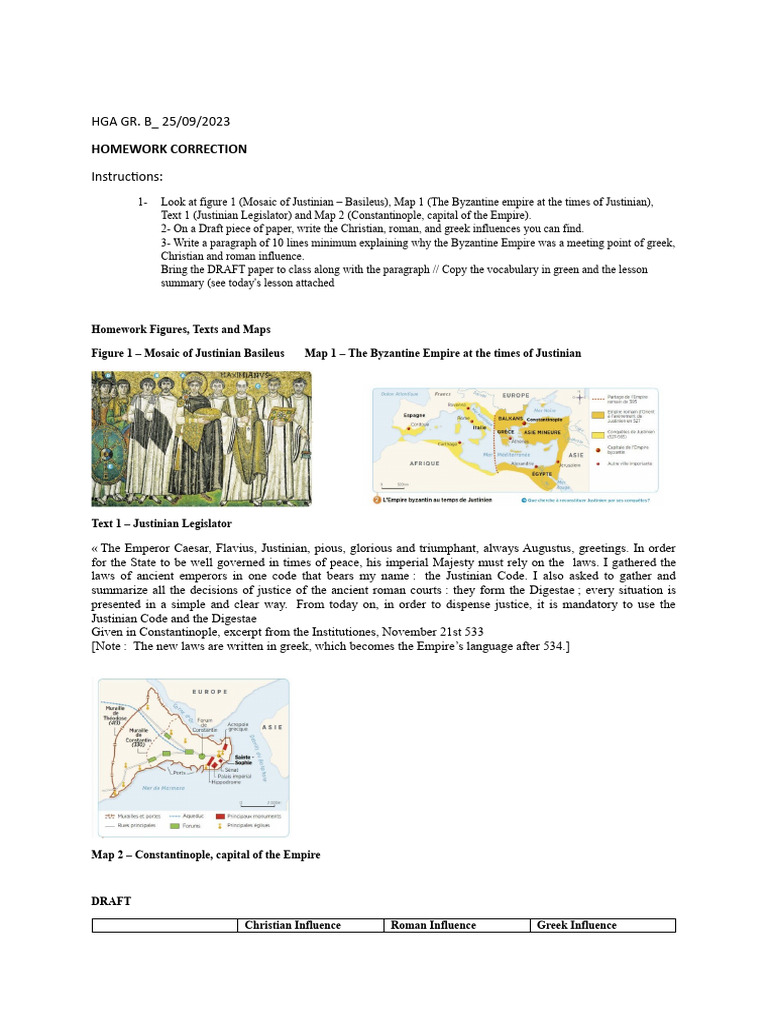 Homework Correction-Gr - A-Byzantine Empire-Greek Roman Christian ...