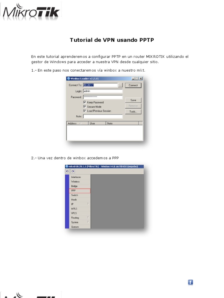 Configura VPN PPTP en MikroTik | PDF