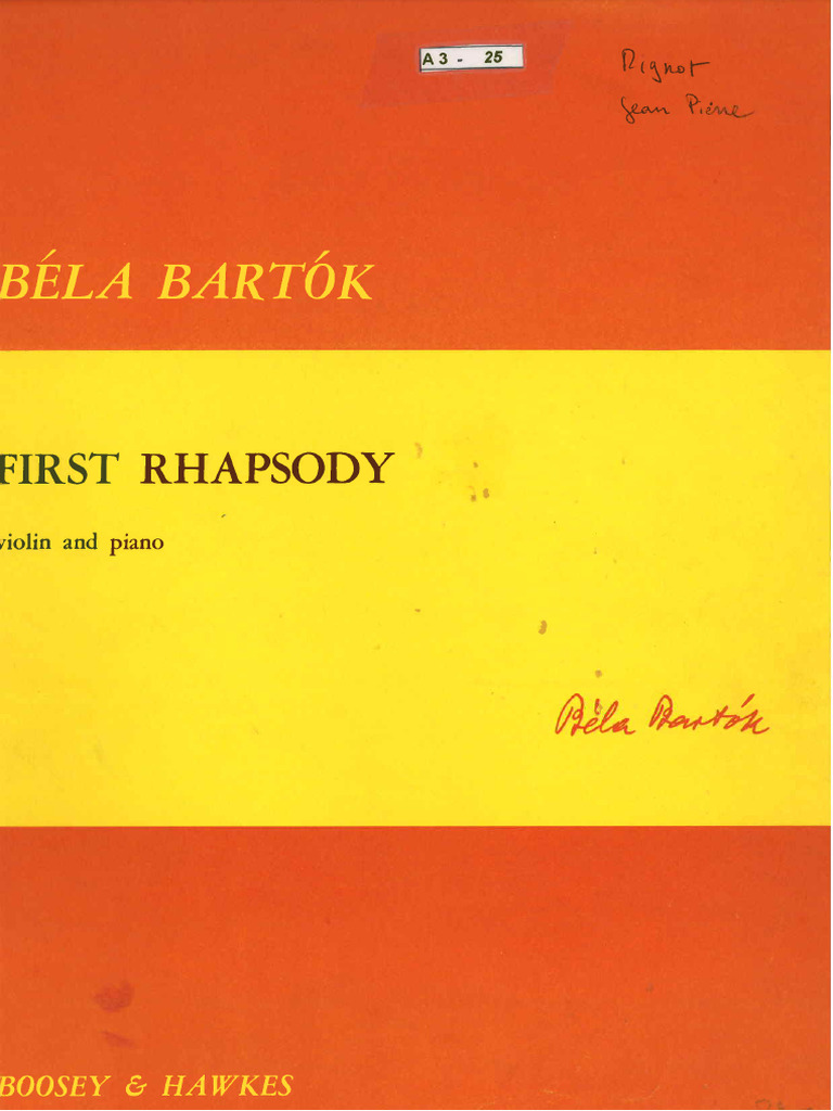 Bella Bartok Rasphody No° 1. | PDF