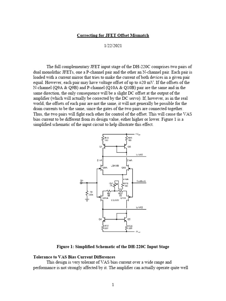 Complementary JFET Matching | PDF | Field Effect Transistor | Resistor