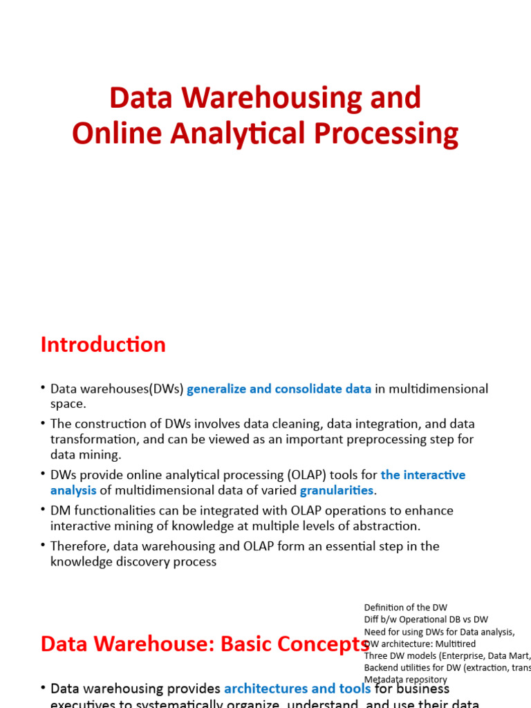Data Warehousing and OLAP | PDF | Data Warehouse | Databases