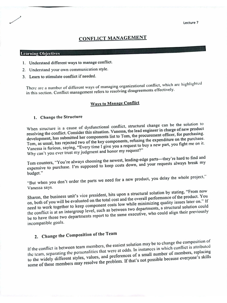 Conflict Management | PDF
