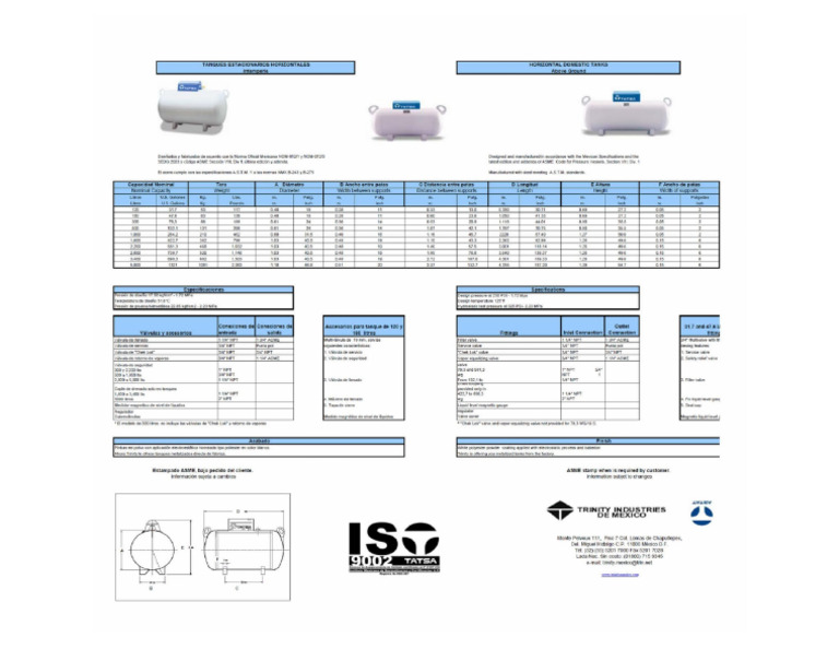 Tatsa Dimensiones Tanques de Gas | PDF