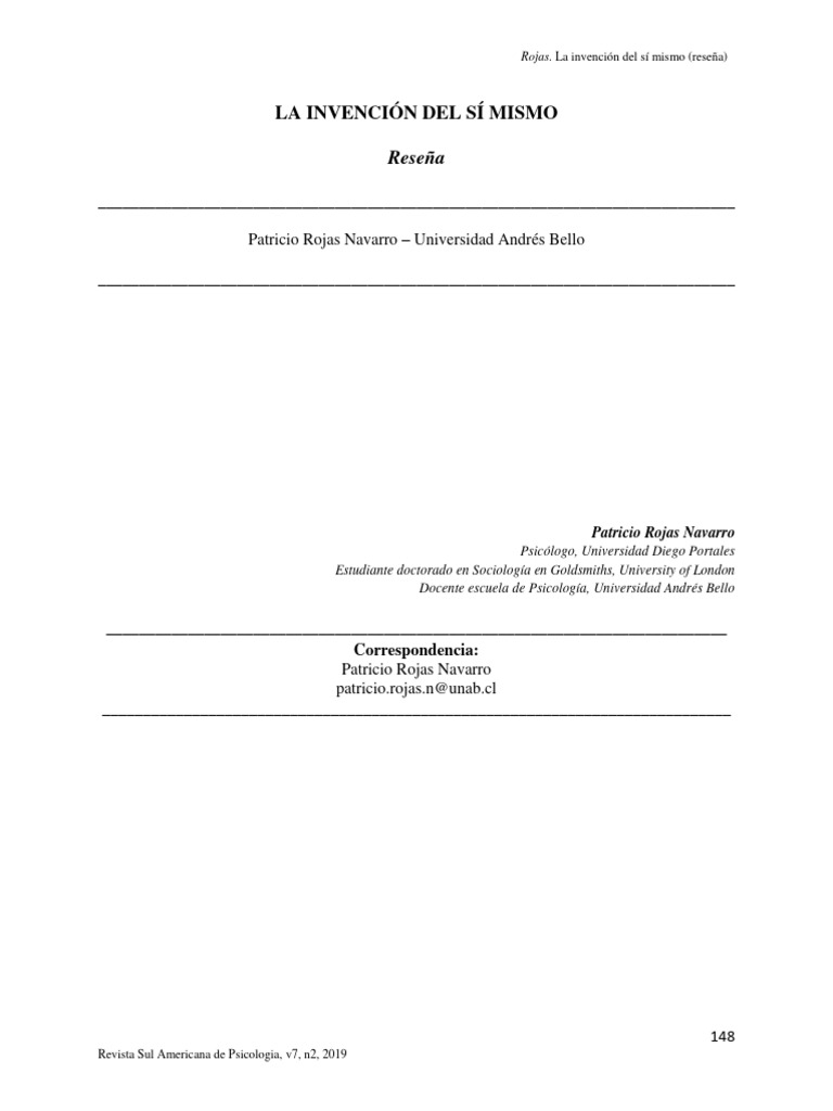 Resena Nikolas Rose La Invencion Del Si | PDF | Sicología | Michel Foucault