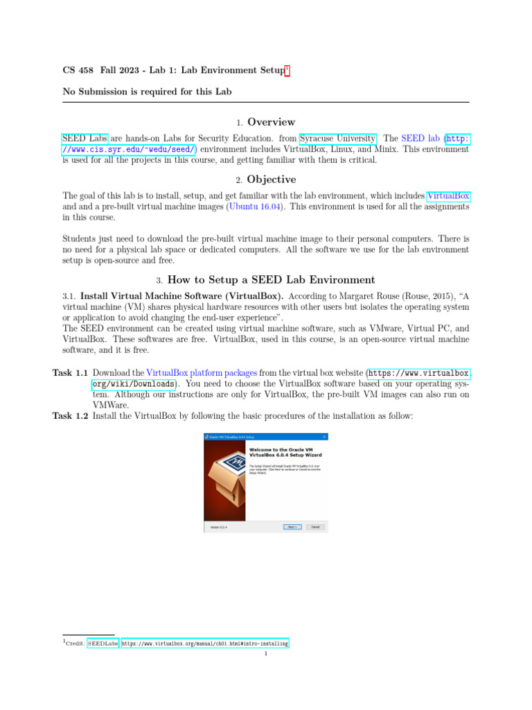 Cs458 Lab01 Pdf Virtual Machine Superuser