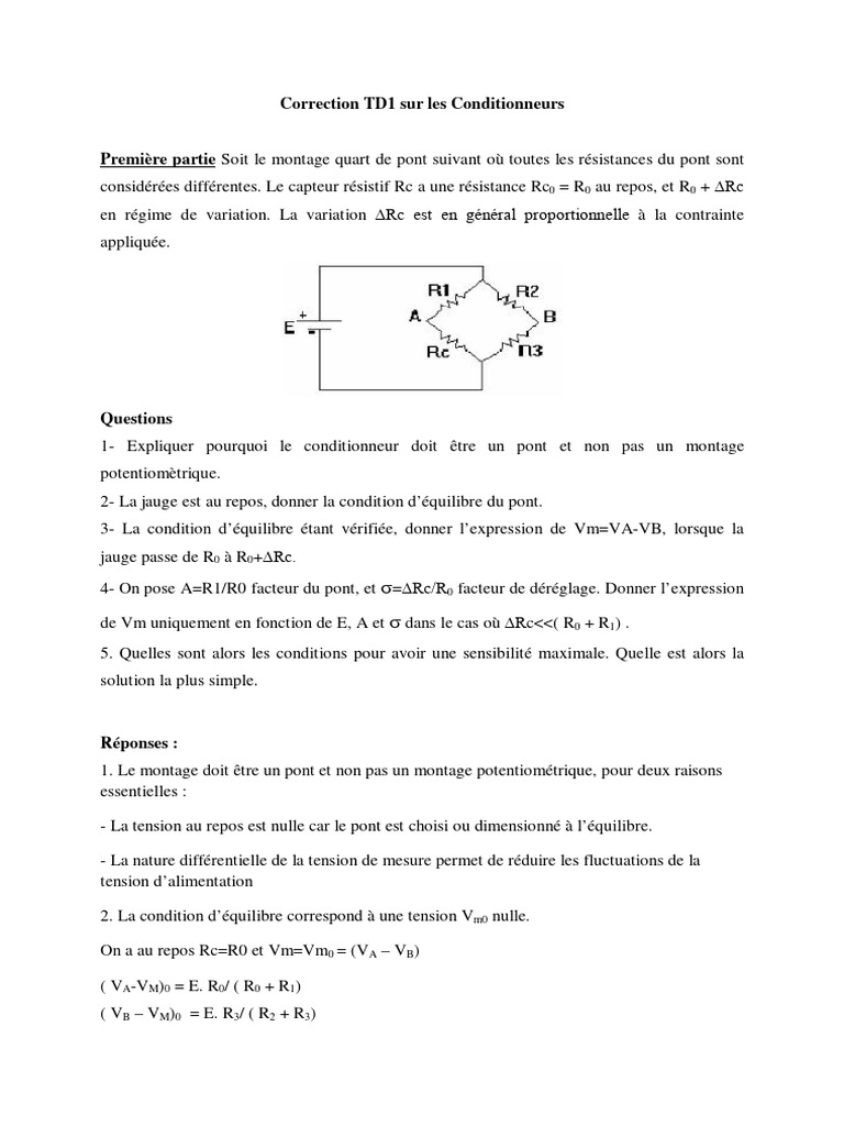 TD1 Correction | PDF | Sciences physiques
