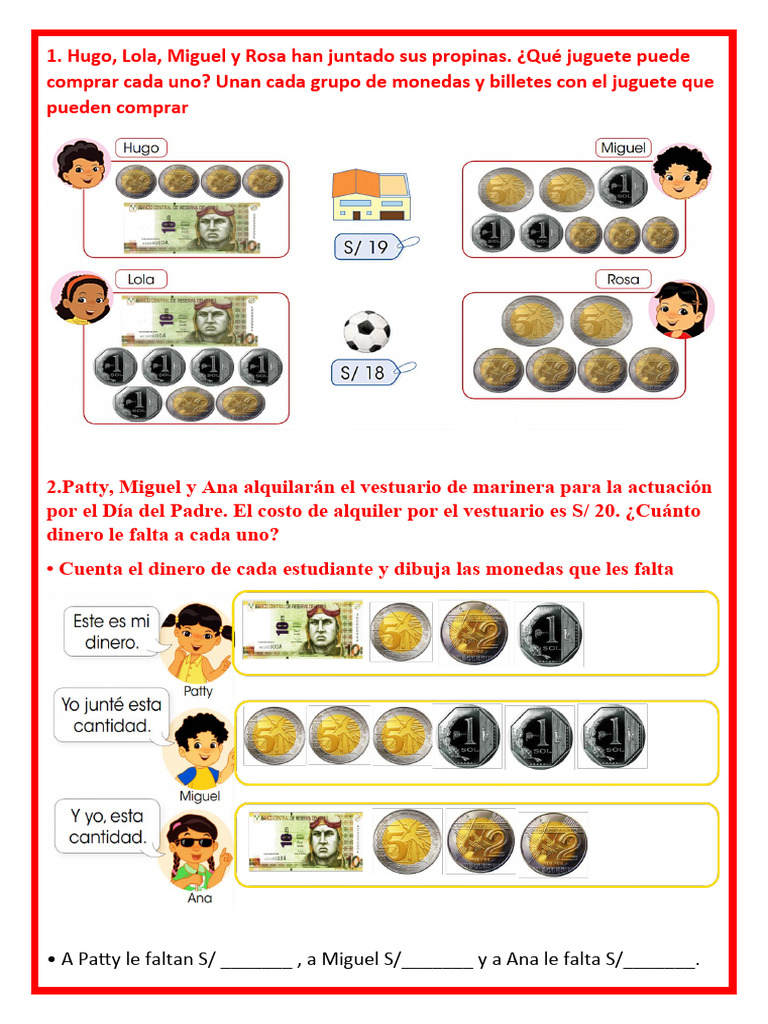 Practica de Las Monedas 17 de Agosto | PDF