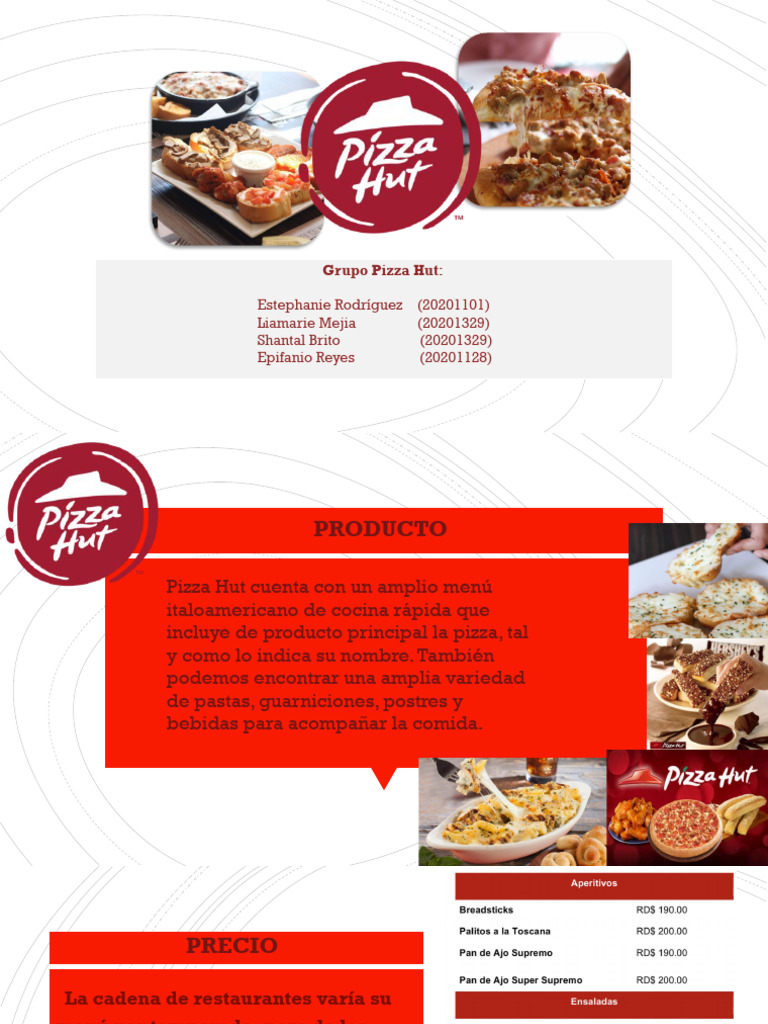 Menú y sucursales de Pizza Hut RD | PDF | República Dominicana | Comida ...
