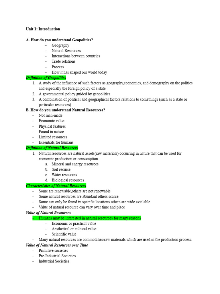 Natural Resources and Geopolitic Strategies | PDF | Petroleum | Energy ...