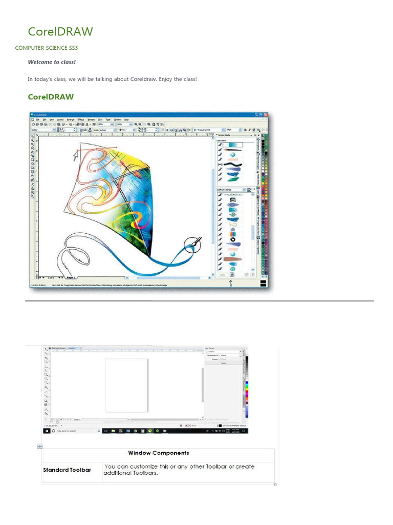 Coreldraw - ClassNotes - NG - 085452 | PDF | Shape | Drawing
