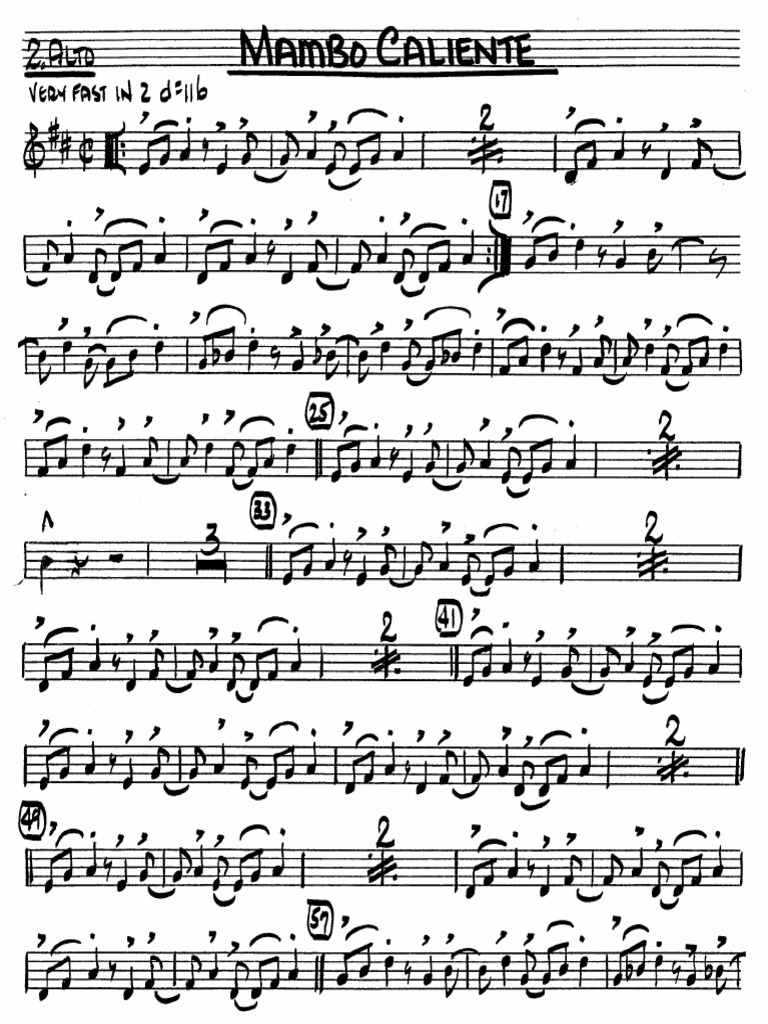 Mambo Caliente Sax Alto 2 | PDF