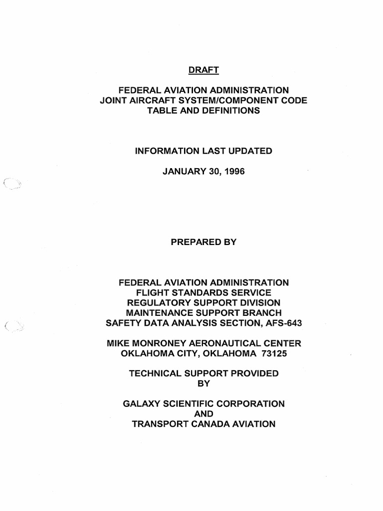 ATA - Joint Aircraft System-Component Code Table | PDF