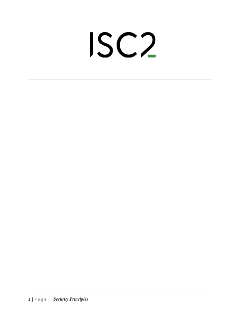 ISC2 1 Security Principles | PDF