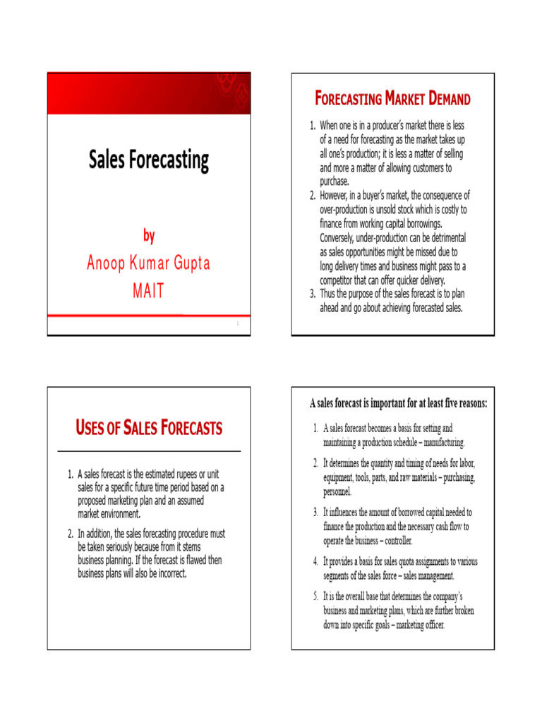 6 Sales Forecasting | PDF | Forecasting | Sales