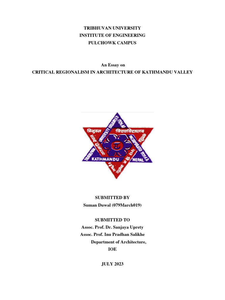 Critical Regionalism In Architecture Of Kathmandu Valley Pdf Logic Argumentation Theory