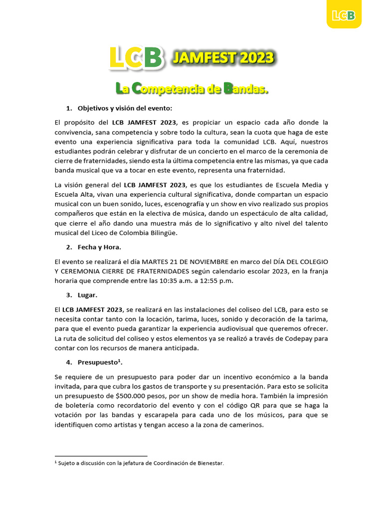 LCB Jamfest 2023 | PDF | La música rock