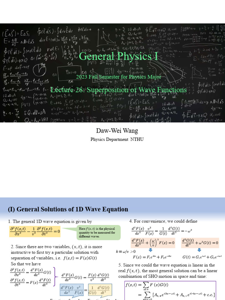 Superposition of Wave Functions | PDF | Waves | Wave Equation