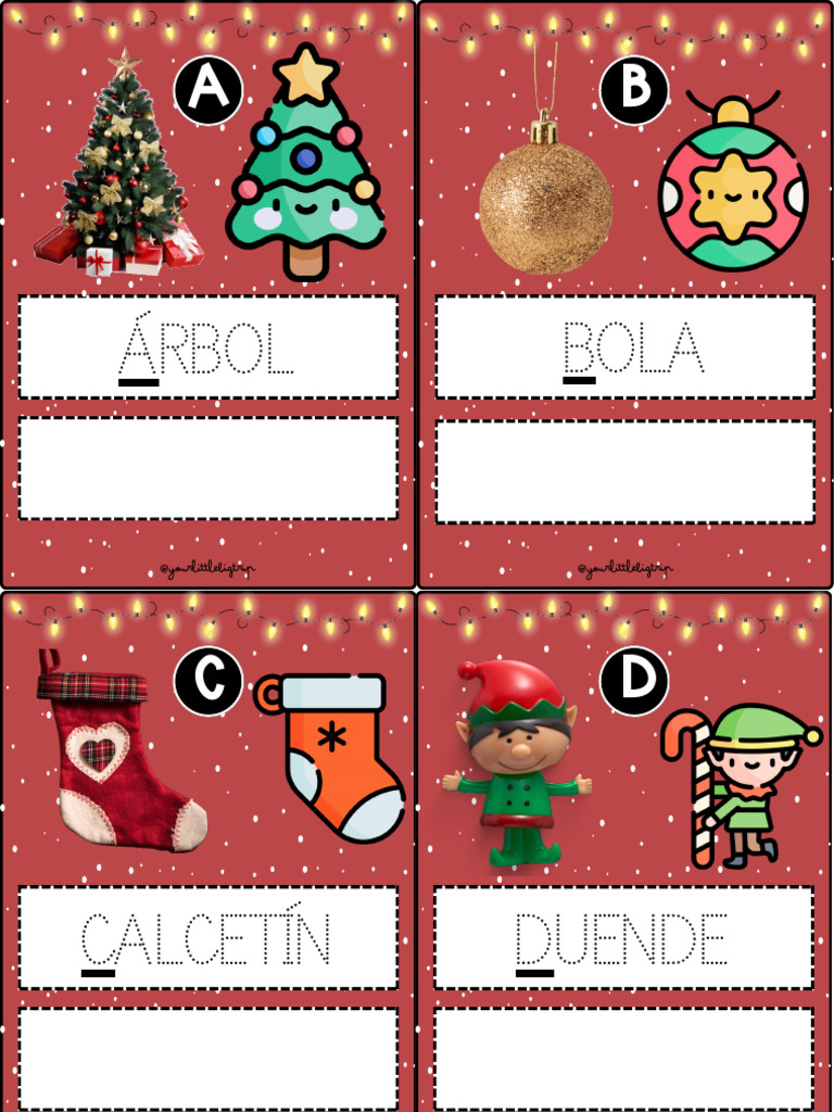 Letras Del Abecedario Navidad | PDF