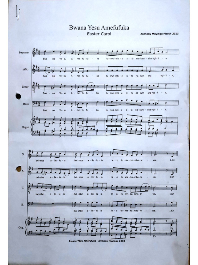 Bwana Yesu Amefufuka | PDF