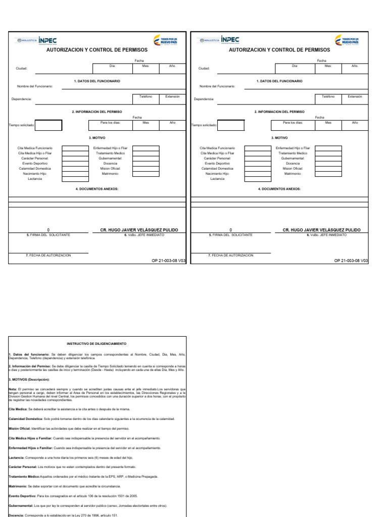 OP 21-003-08 V02 Autorizacion y Control de Permisos | PDF