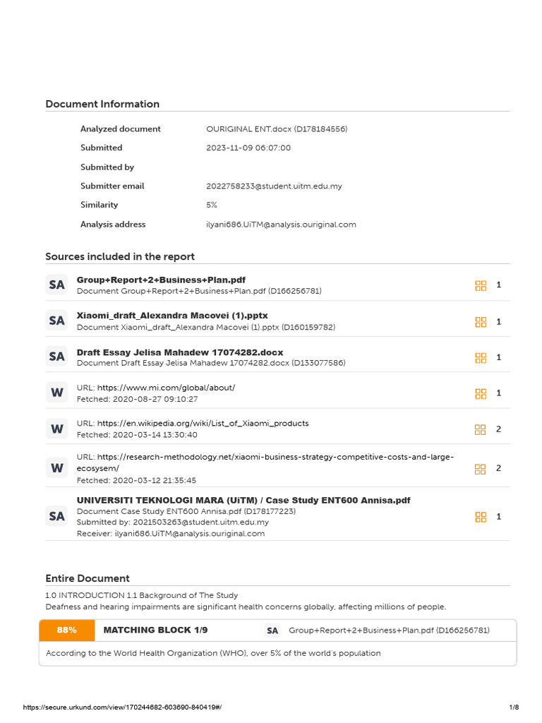 Ouriginal Case Study Ent | PDF | Xiaomi | Usability
