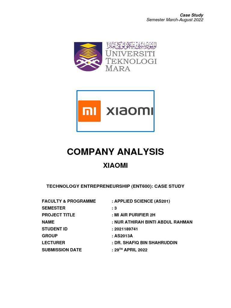 Contoh Case Study 2 | PDF | Ozone | Xiaomi